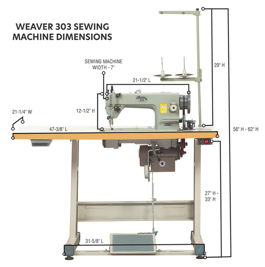 Weaver 303 Sewing Machine, Complete with Stand and Servo Motor - Weaver ...