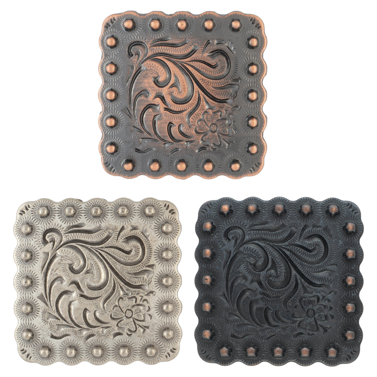 Square Floral Berry Concho - Weaver Leather Supply
