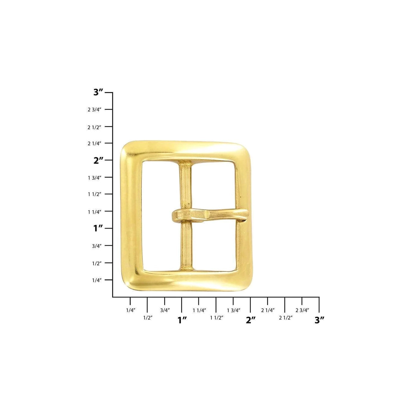 1 1/2" Brass, Sam Browne Center Bar Buckle, Solid Brass, #899-1-1-2-B