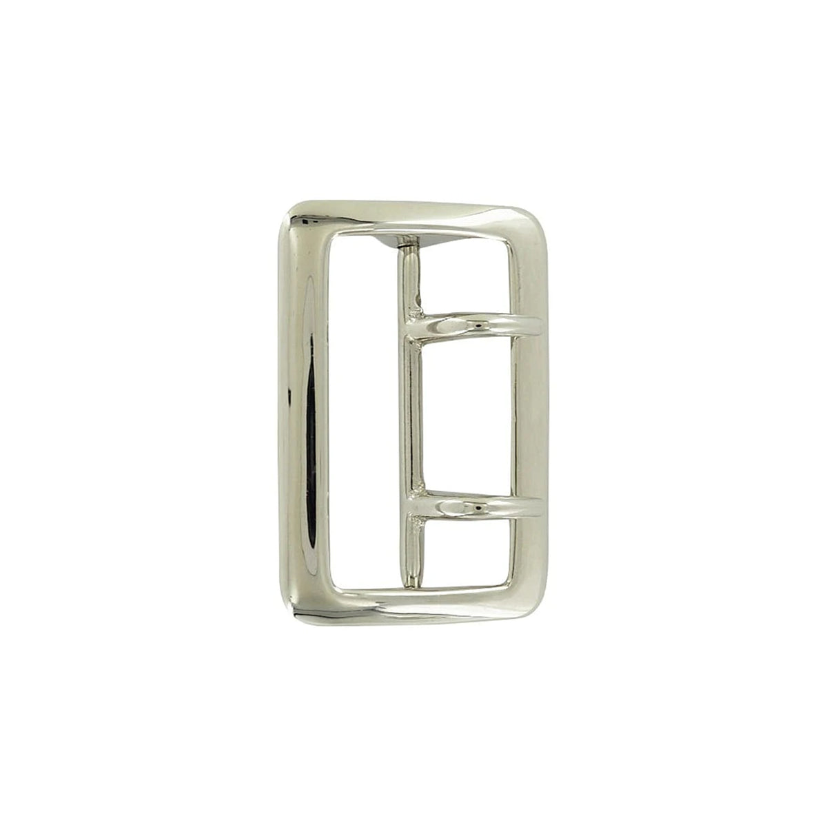 2 1/4" Chrome over Brass, Sam Browne Double Tongue Center Bar Buckle ...