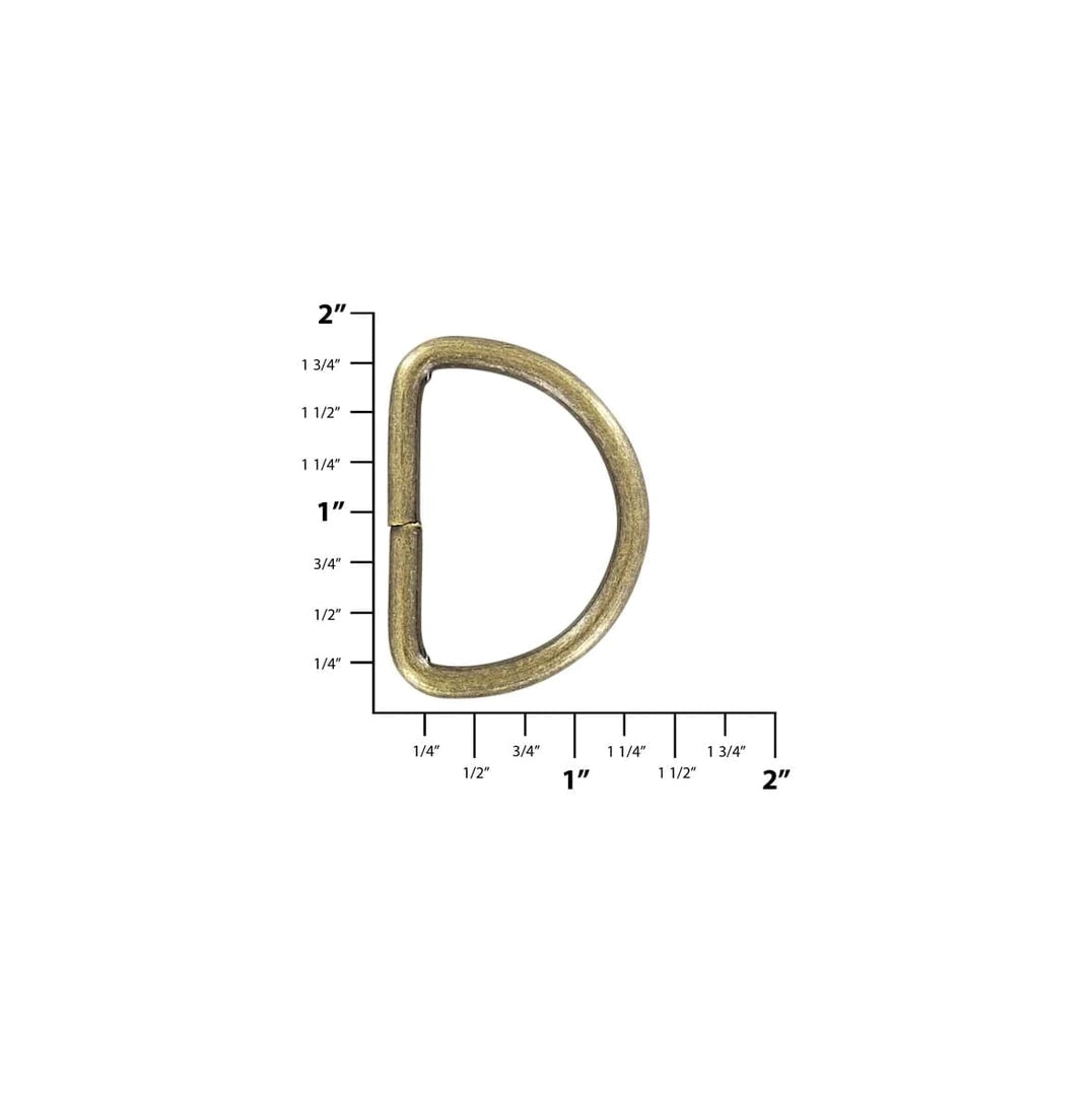 1 1/2" Antique Brass, Welded D Ring, Steel, #P-2071-ANTB – Weaver ...