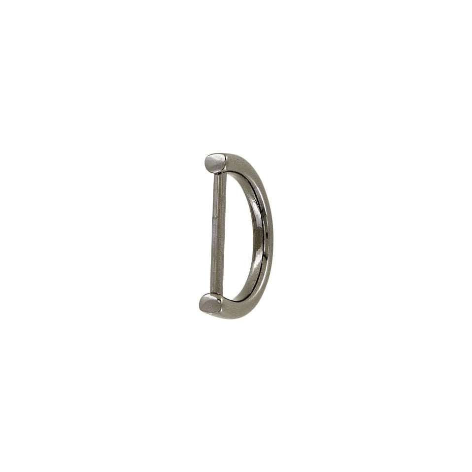 1" Shiny Gunmetal, D-Ring Handle Loop, Zinc Alloy, #P-3165-GUNM