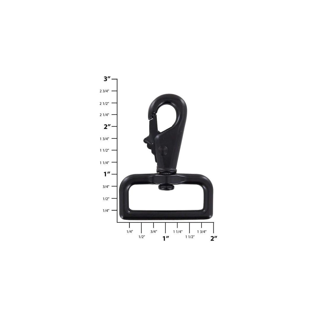 1 1/2" Matte Black, Lever Swivel Snap Hook, Zinc Alloy, #P-2059-BLK ...