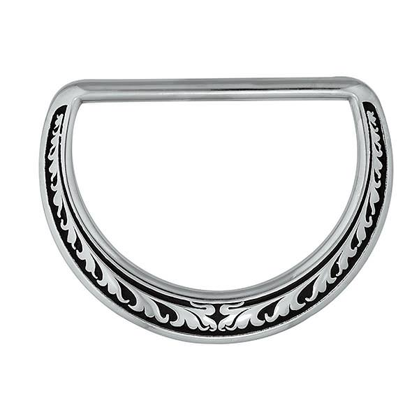 Jeremiah Watt Saddle D-Ring, Accented Floral - Weaver Leather Supply