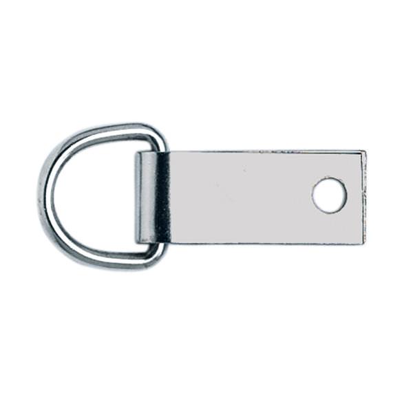 Saddle D-Ring with Clip Nickel Plated, 5/8" - Weaver Leather Supply