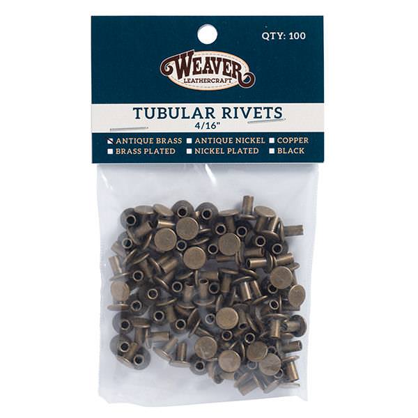 100-Pack of #104 Tubular Rivets, Antique Brass - Weaver Leather Supply
