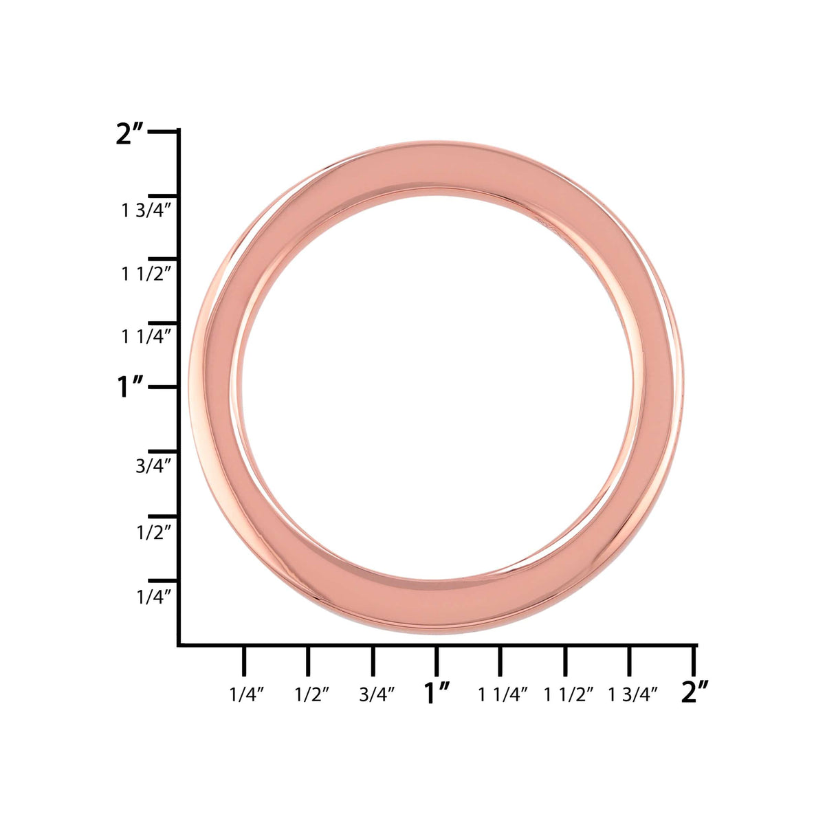 1 1/2" Shiny Copper, Cast Flat Round Ring, Zinc Alloy, #P-2551-CPR