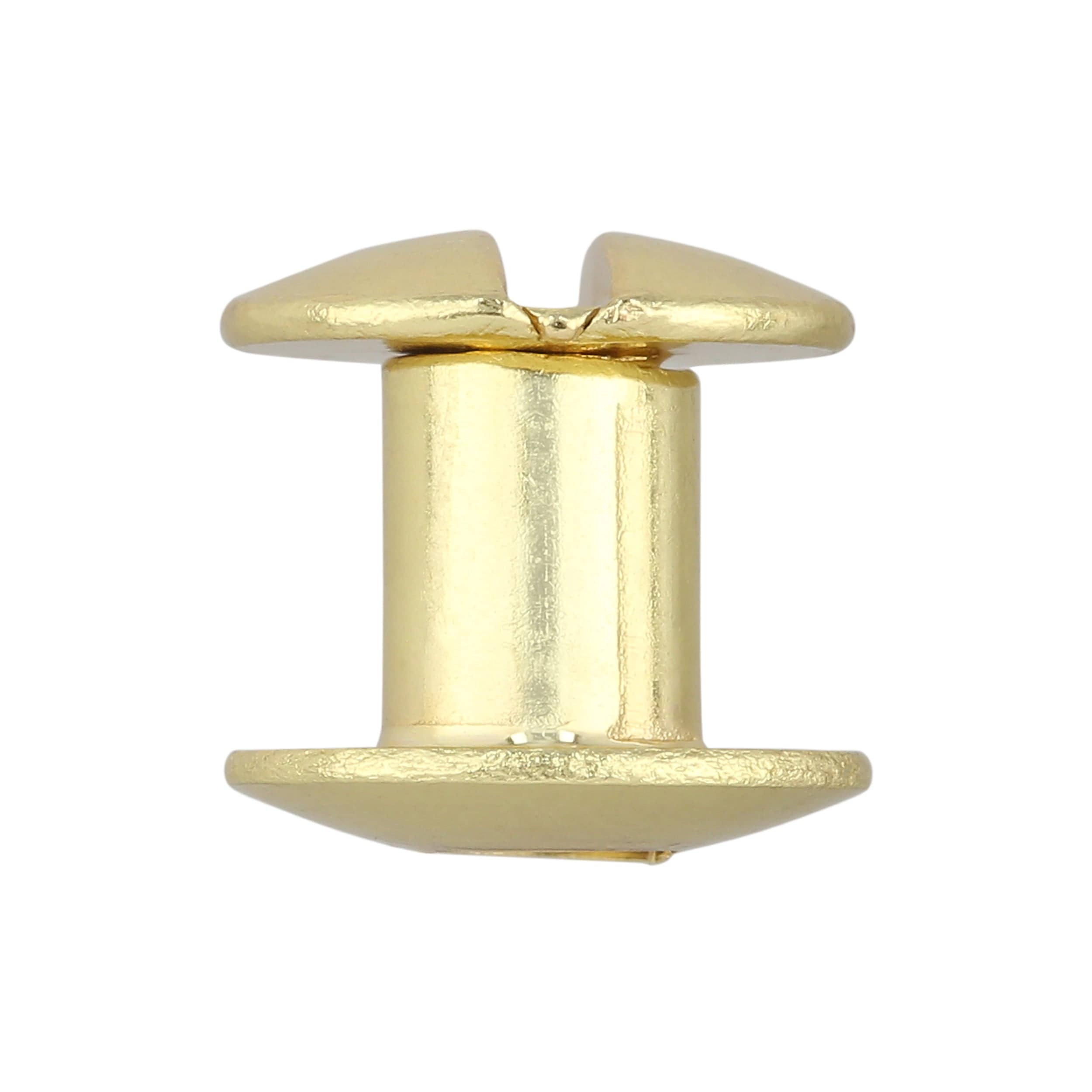 1/4" Brass, Open Hole Chicago Screw, Solid Brass, #L-156OH-1-4-BP