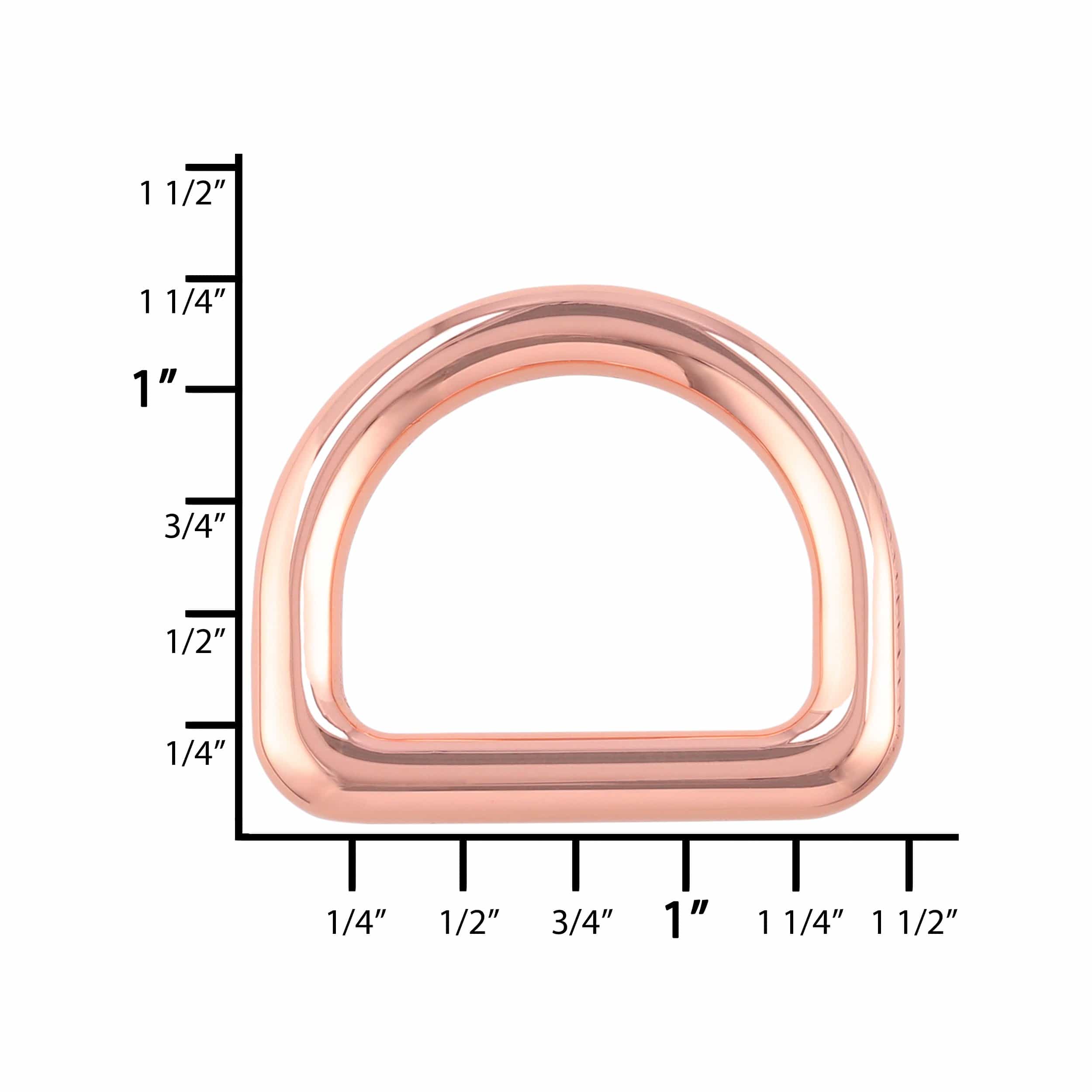 1" Shiny Copper, Cast D-Ring, Zinc Alloy, #D-402-CPR