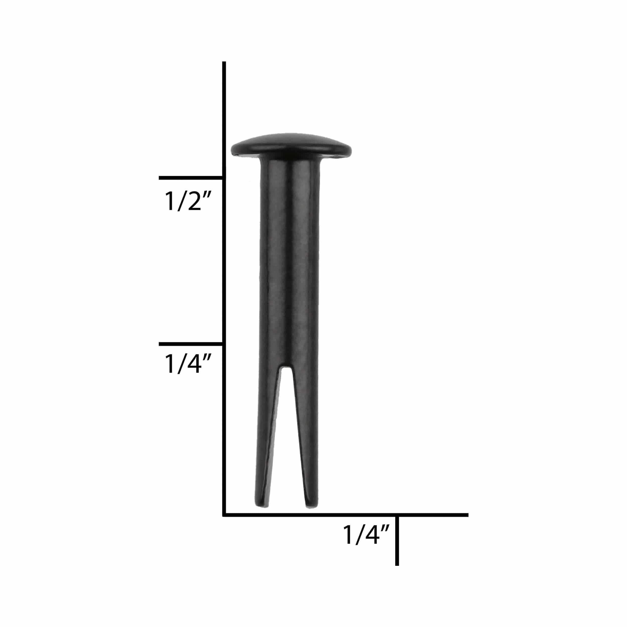 10/16" Black, Split Rivet, Steel- 24 pk, #100-10-16-BLK