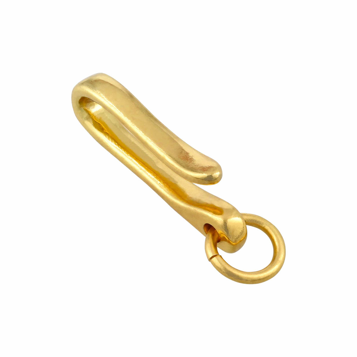16mm Shiny Gold, Fish Hook, Solid Brass, #P-3146-GOLD