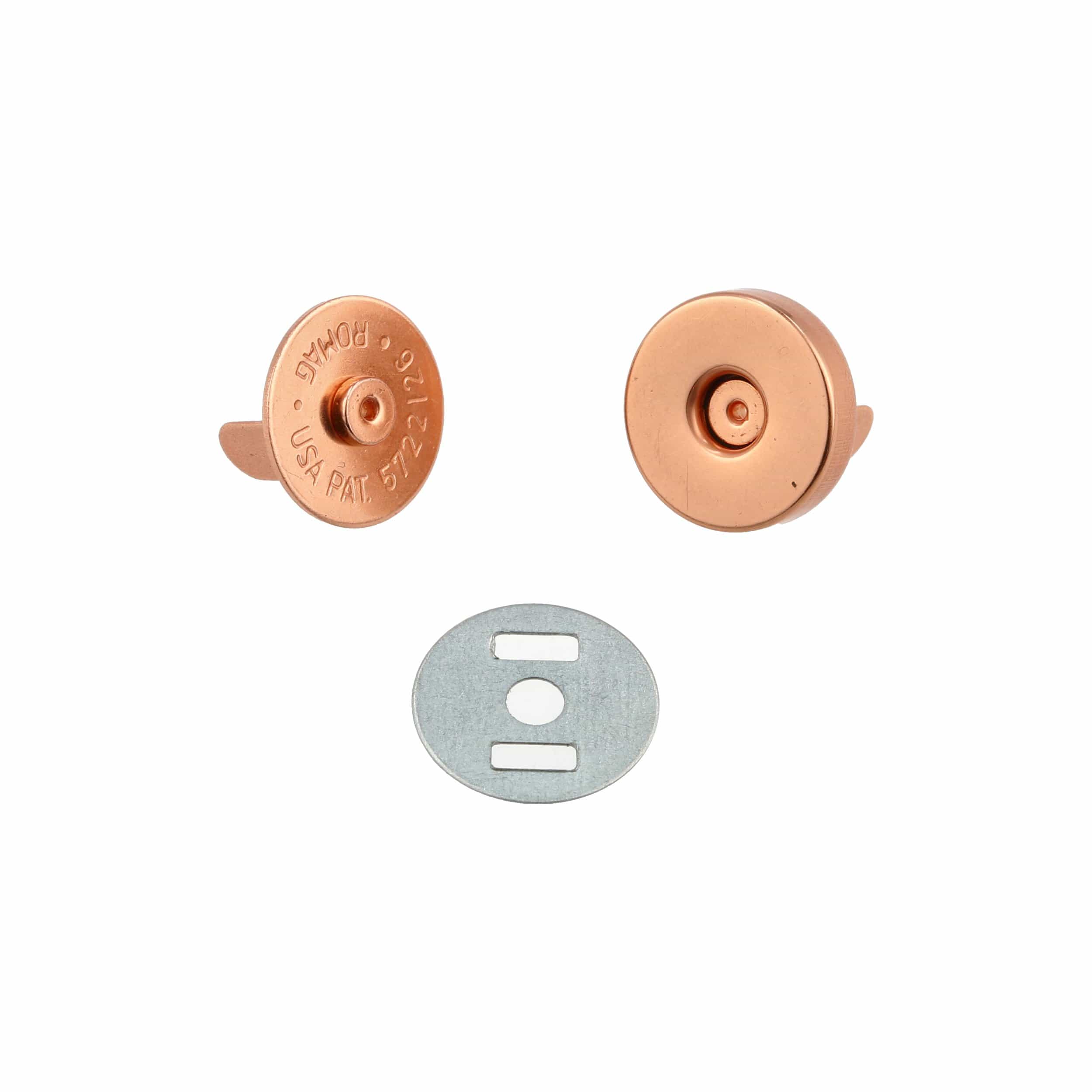 18mm Shiny Copper, Thin Profile Magnetic Snap, Steel, #P-2364-CPR