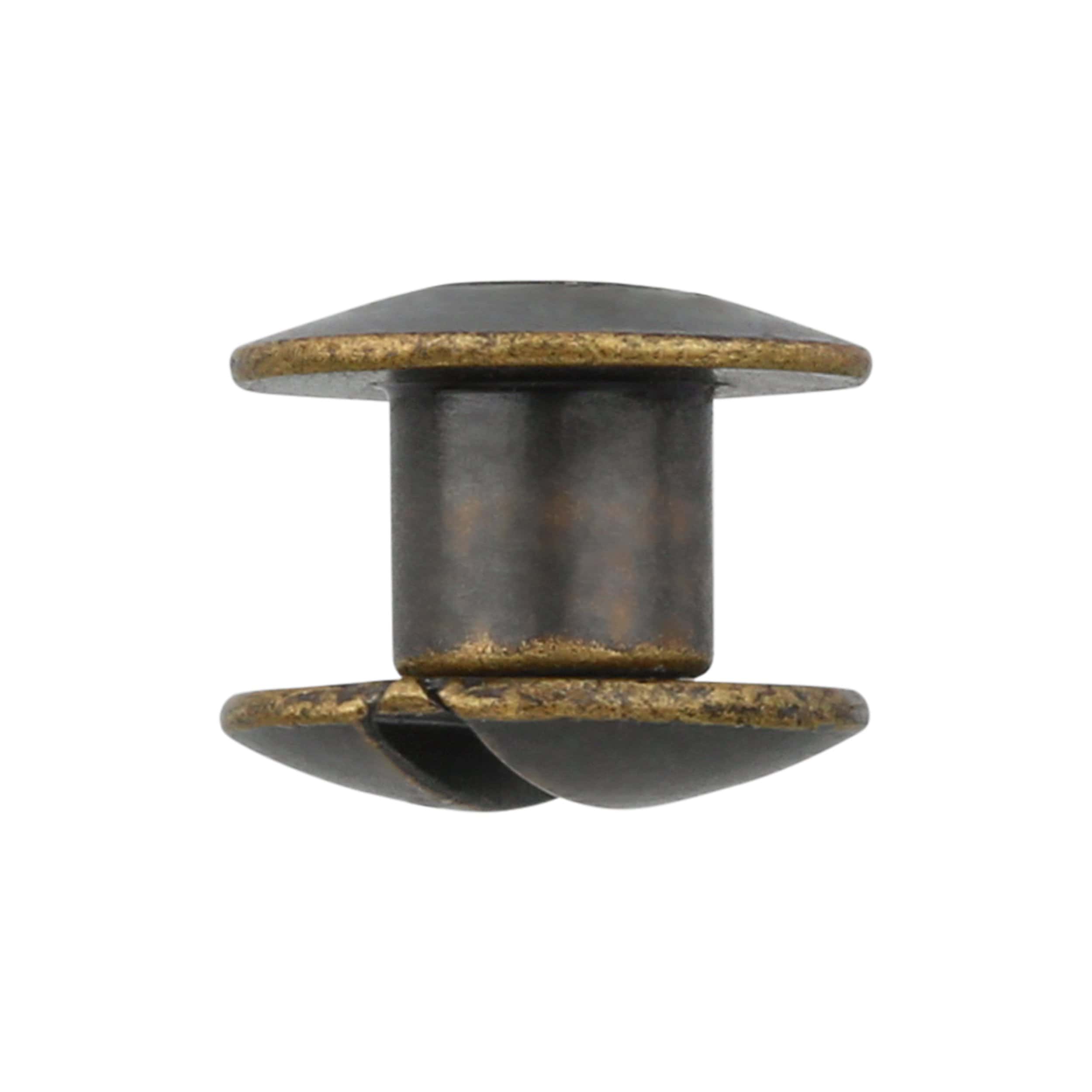 3/16" Antique Brass, Open Hole Chicago Screw, Solid Brass, #L-156-3-16