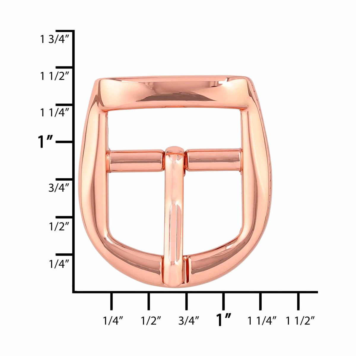 3/4" Shiny Copper, D Shaped Center Bar Buckle, Zinc Alloy, #C-1548-CPR