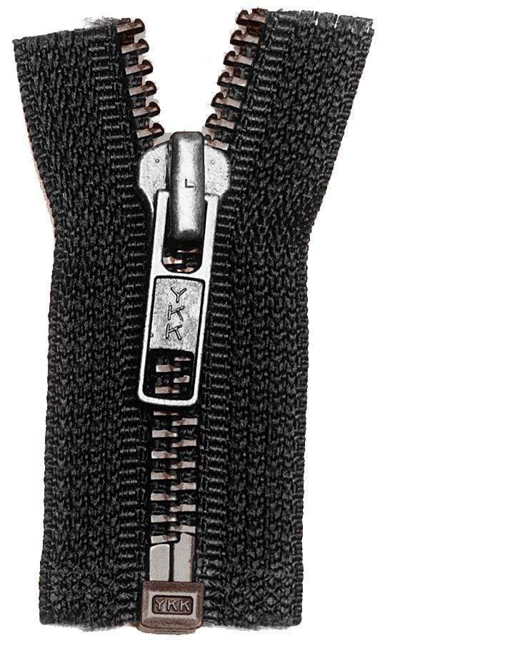 #5 Metal, Black, 36" YKK Separating Bomber Jacket Zipper with Antique ...