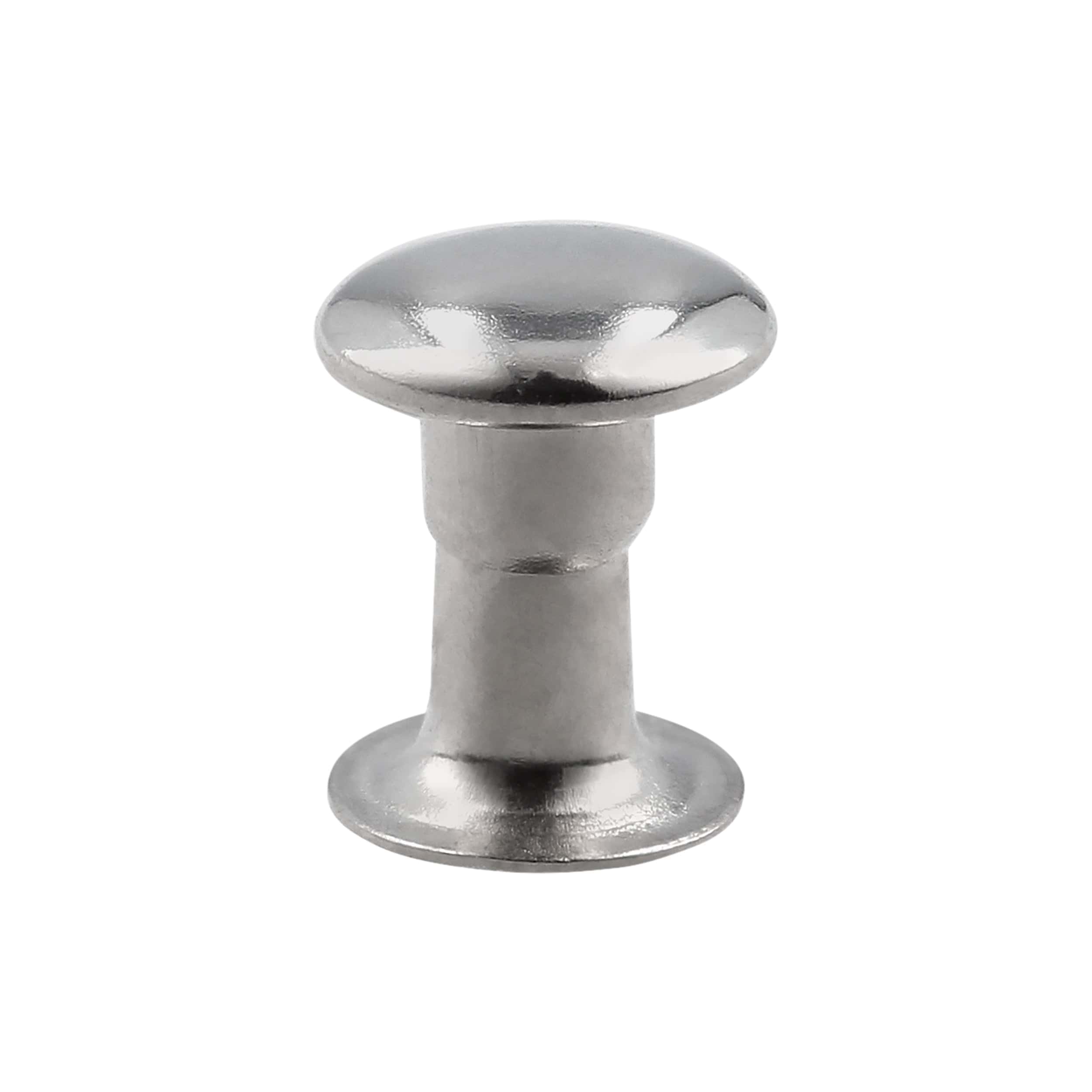 6.5mm Nickel, Single Cap Jiffy Rivets, Solid Brass-100ct, #NB206S-SBN