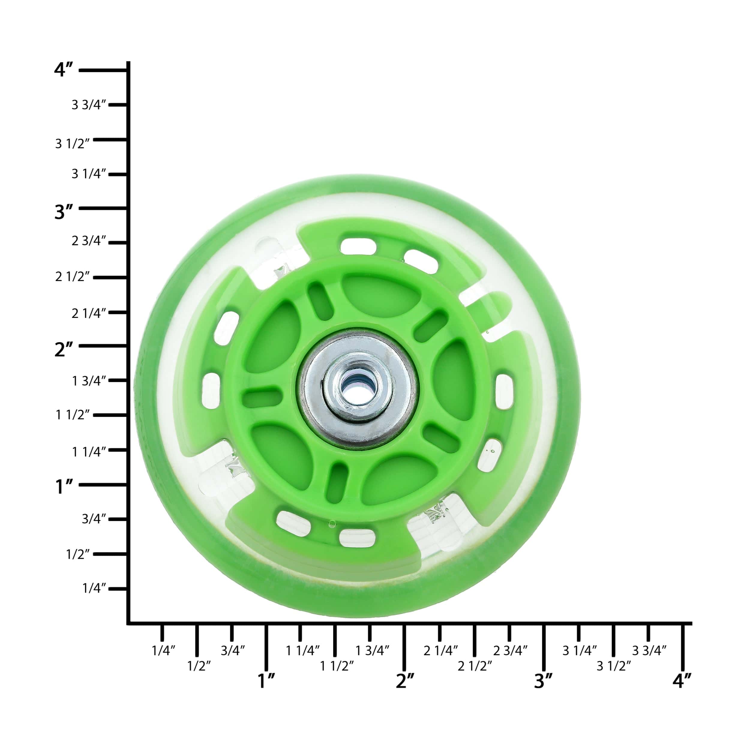 80mm Green, In-line skate wheel with LED Lights, PolyUrethane, #L-3892