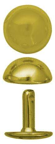 14mm Gold, Double Cap Domed Rivet, Steel - 12pk, #A-414-GP – Weaver ...