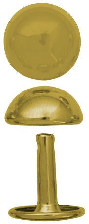 15mm Gold, Double Cap Domed Rivet, Steel - 12pk, #A-415-GP – Weaver ...