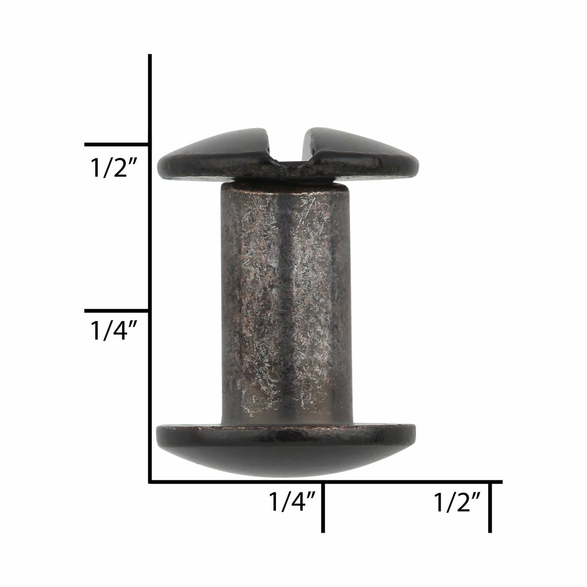 3/8" Glossy Black, Chicago Screw, Solid Brass, #L-156-3-8BLK