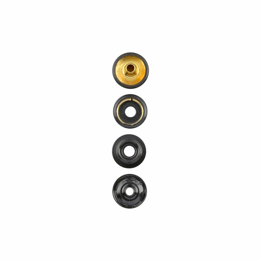 Line 24 Snap Set Solid Brass Black (Pack of 10 Sets Complete), #WF-036