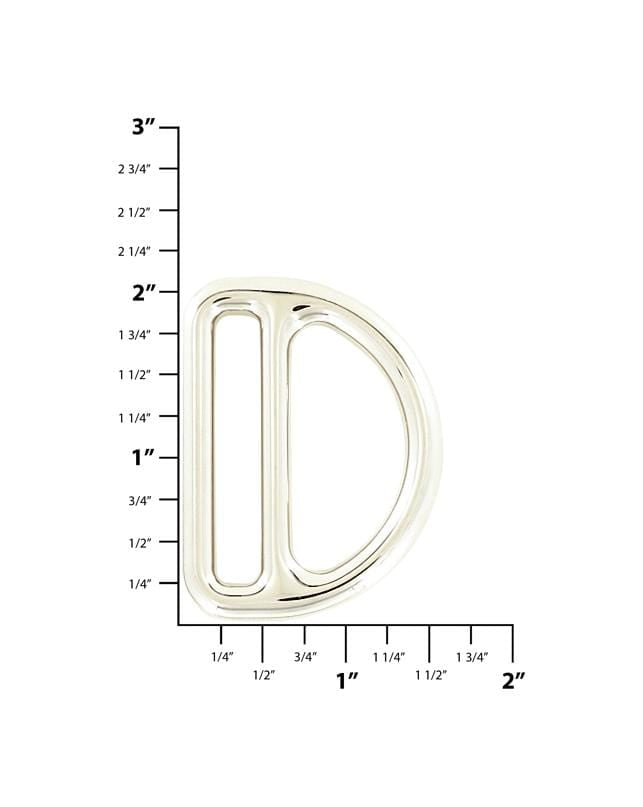 1 1/2" Nickel, Cast Double Loop D-Ring, Zinc Alloy, #C-1893-NIC ...