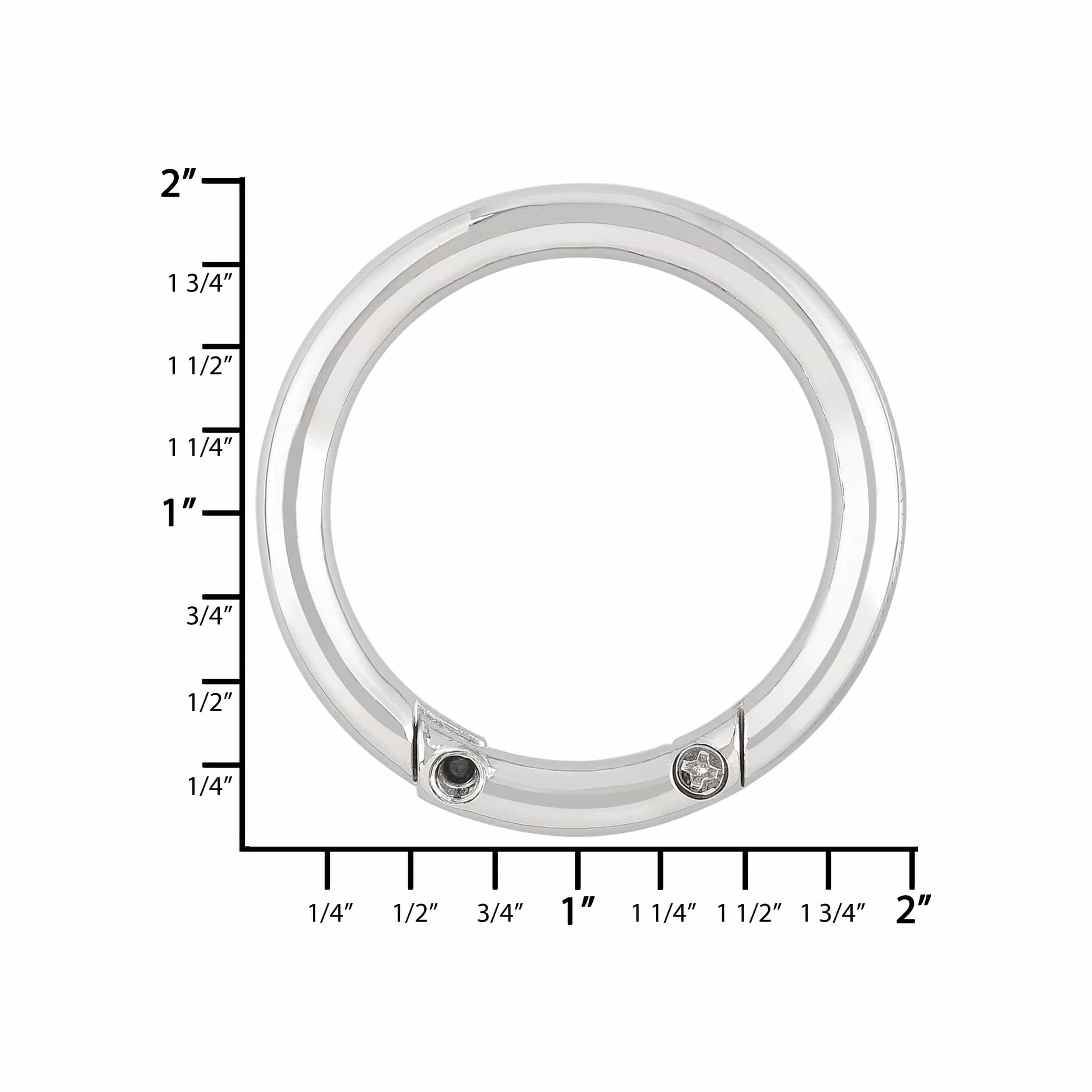 1 1/2" Nickel, Round Ring with Screw Apart Gate, Zinc Alloy, #P-3067