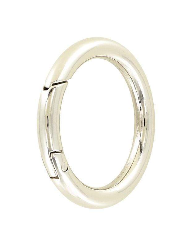 1 1/2" Shiny Nickel, Spring Gate Round Ring, Zinc Alloy, #P-2526-NIC ...