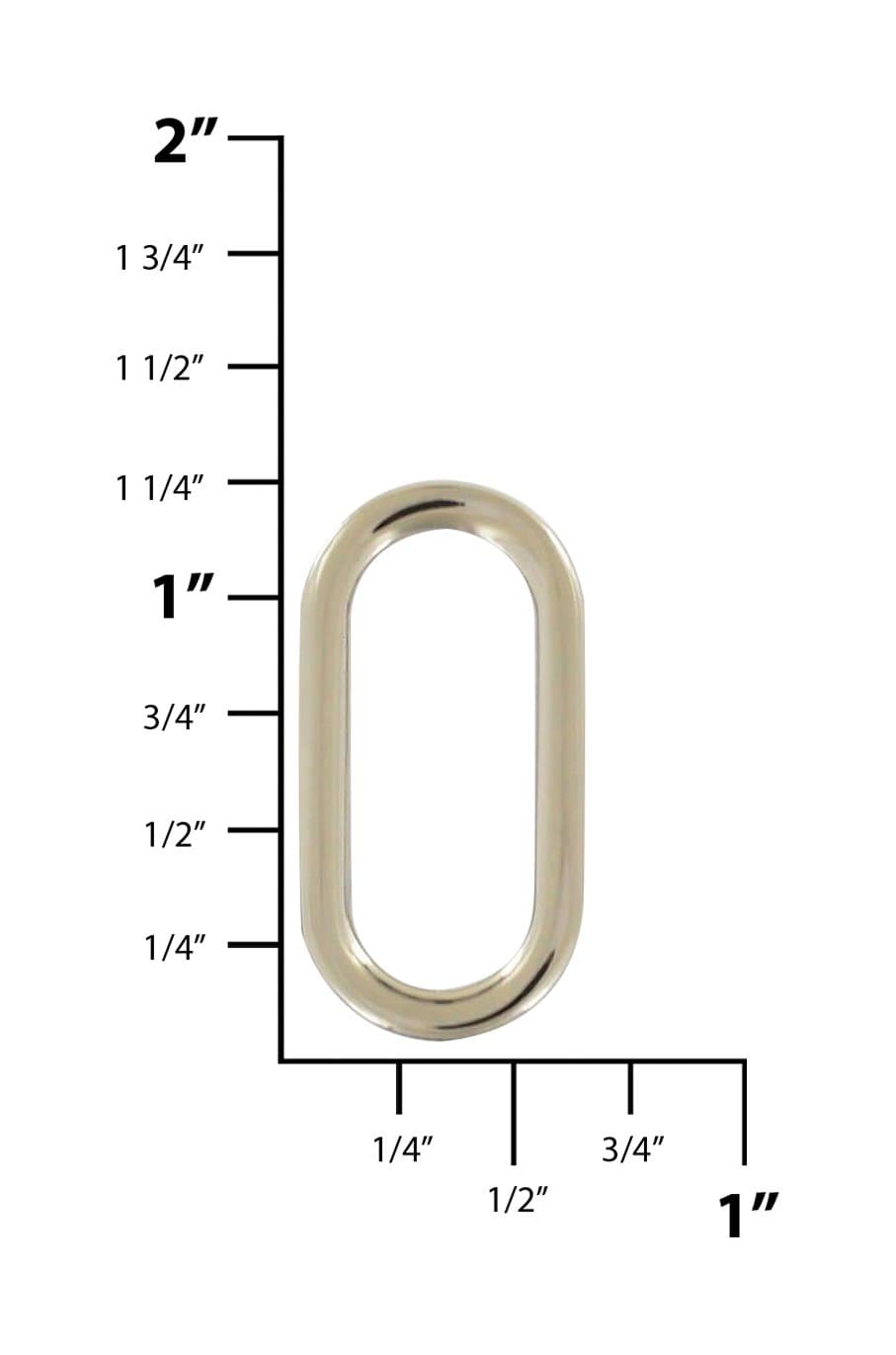 1" Shiny Nickel, Cast Oval Flat Ring, Zinc Alloy, #P-2554-NIC – Weaver ...