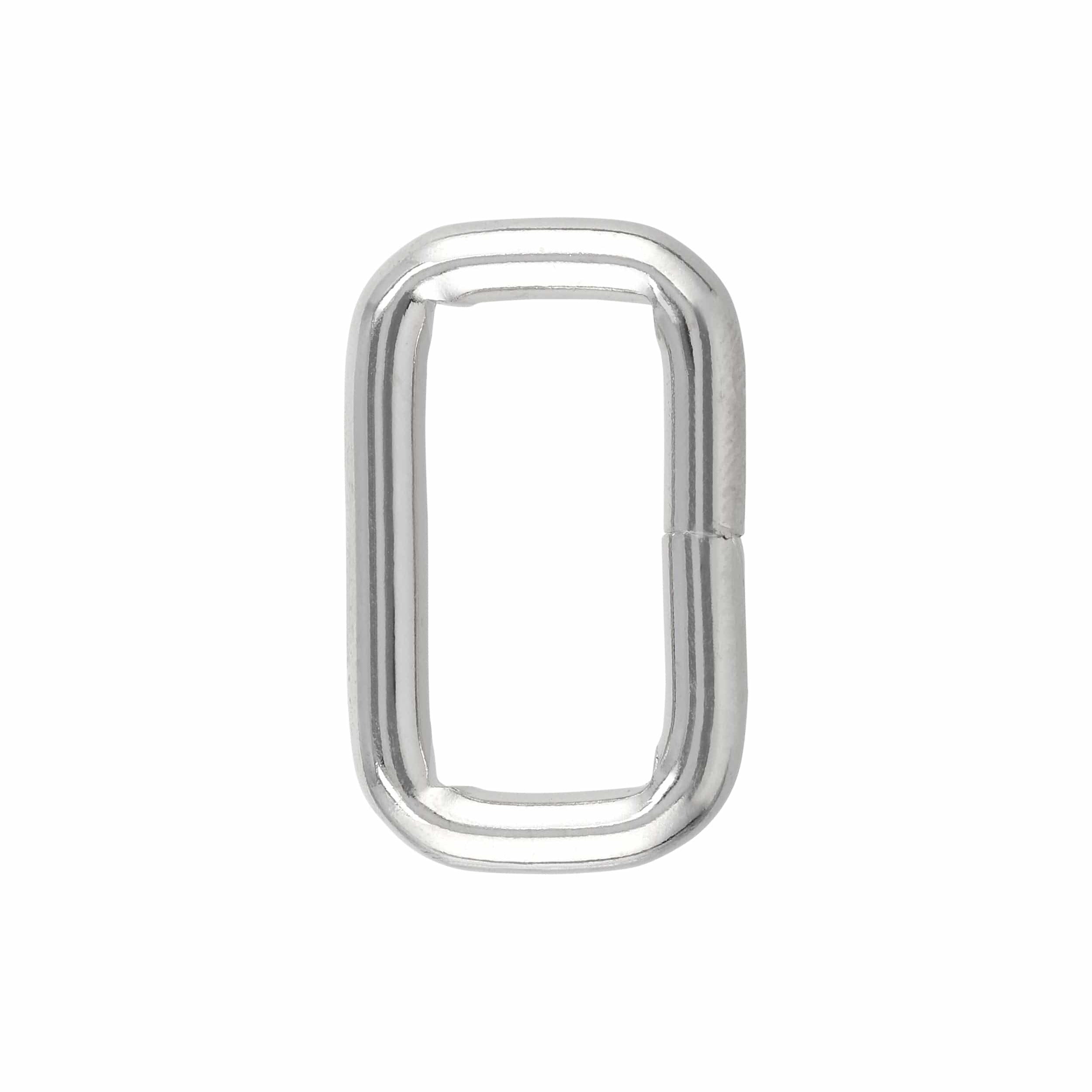 1" Shiny Nickel, Welded Rectangular Ring, Steel, #P-2473-NP