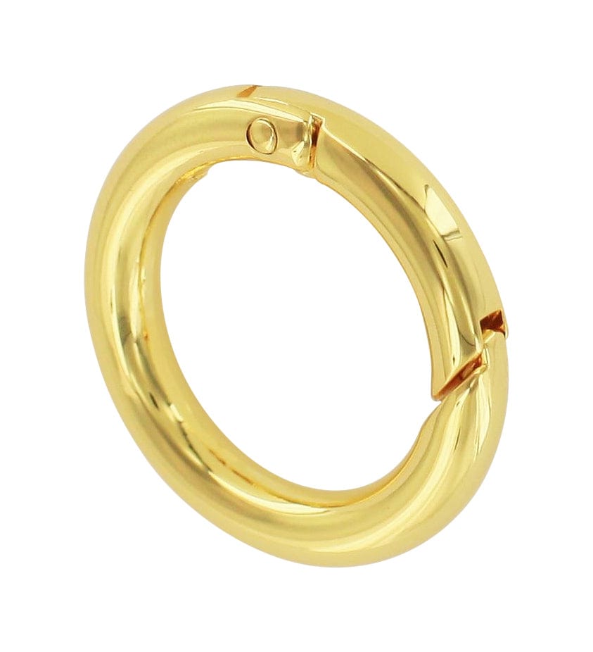 1" Shiny Gold, Spring Gate Round Ring, Zinc Alloy, #P-2514-GOLD ...