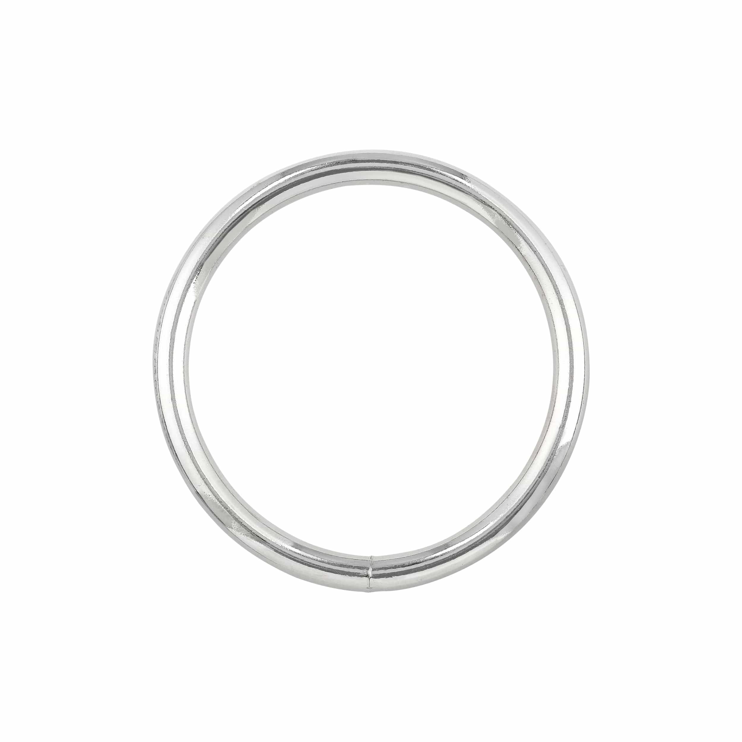 2 1/2" Shiny Nickel, Welded Round Ring, Steel, #P-2366