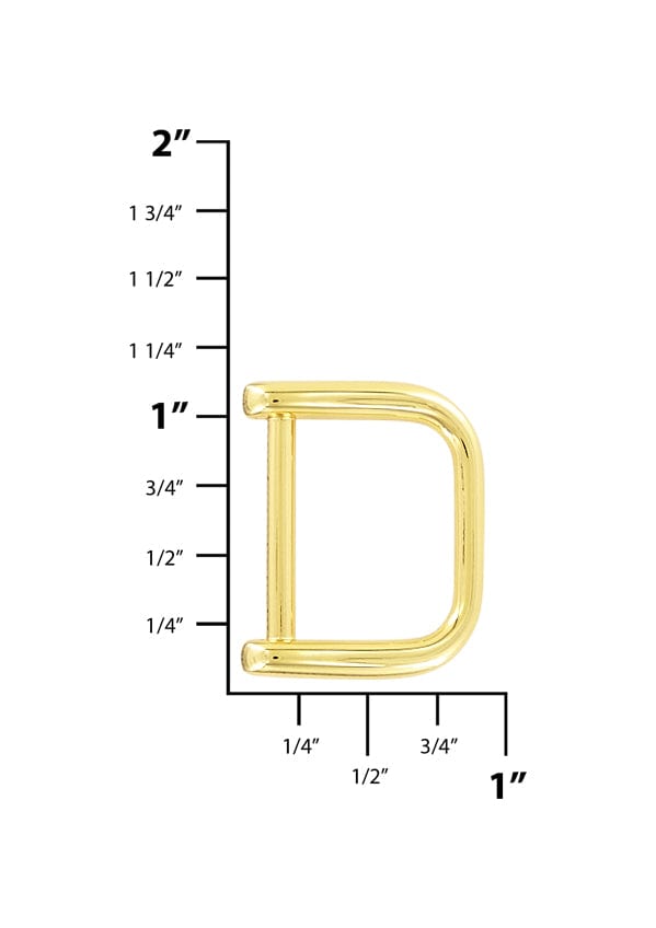3/4" Shiny Gold, Solid D Ring, Zinc Alloy-PK5, #P-2638-GOLD – Weaver ...