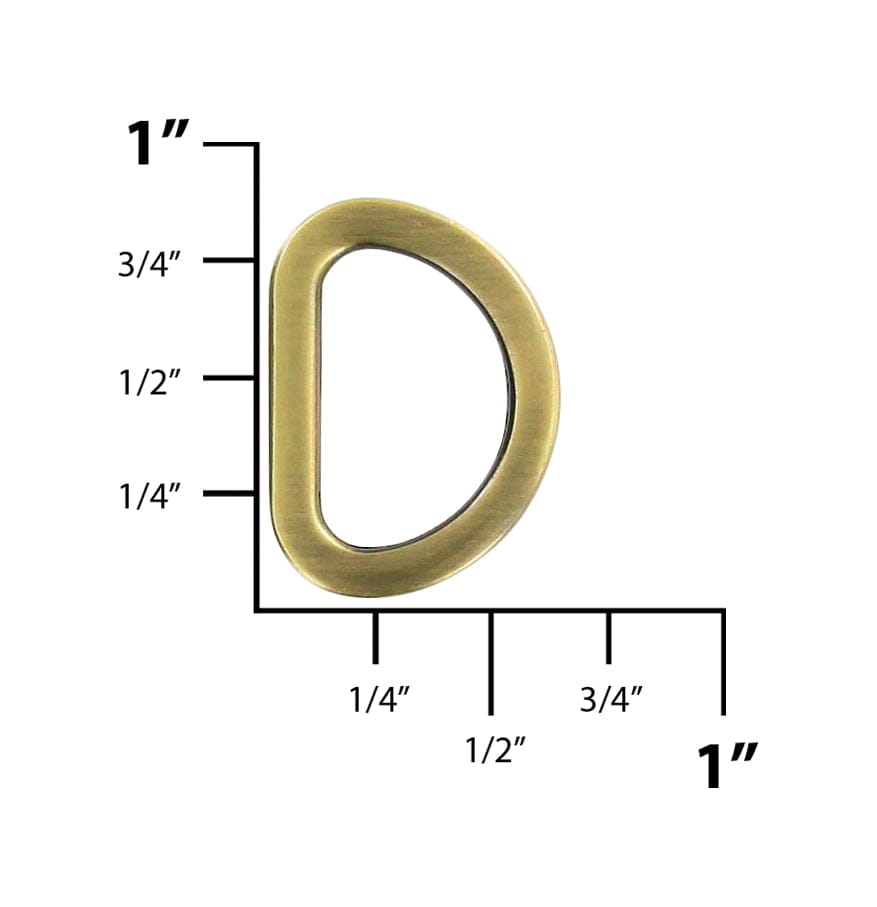 5/8" Antique Brass, Cast Flat D Ring, Zinc Alloy-PK5, #P-2563-ANTB ...