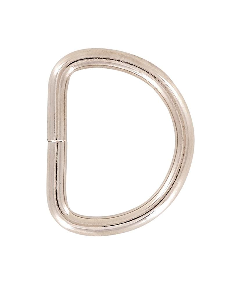 7/8" Shiny Nickel, Split D Ring Heavy, Steel, #D-108-NP