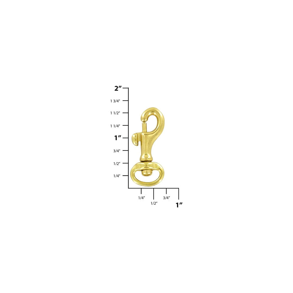 1/2" Brass, Bolt Swivel Snap Hook, Solid Brass, #P-1923-SB – Weaver ...