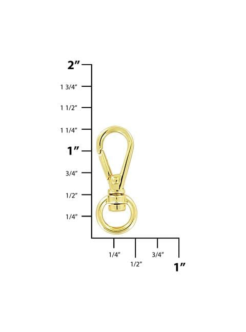 1/4" Shiny Gold, Lever Swivel Snap Hook, Zinc Alloy-PK5, #P-3128-GOLD ...