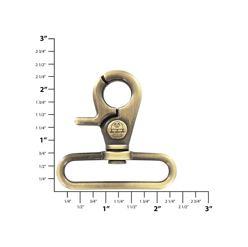 2" Antique Brass, Trigger Swivel Snap Hook, Zinc Alloy, #P-3140-ANTB