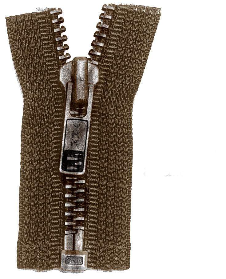 #5 Metal, Brown, 36" YKK Separating Bomber Jacket Zipper with Antique ...