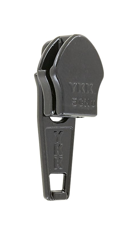 #5 Shiny Black, Coil, YKK Short Tab Auto Lock Zipper Slider, Zinc Allo ...